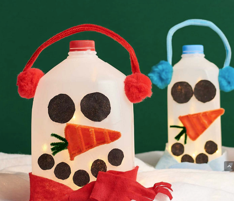 Celebrate the Snow With Milk Jug Snowmen Craft - Discover Dairy