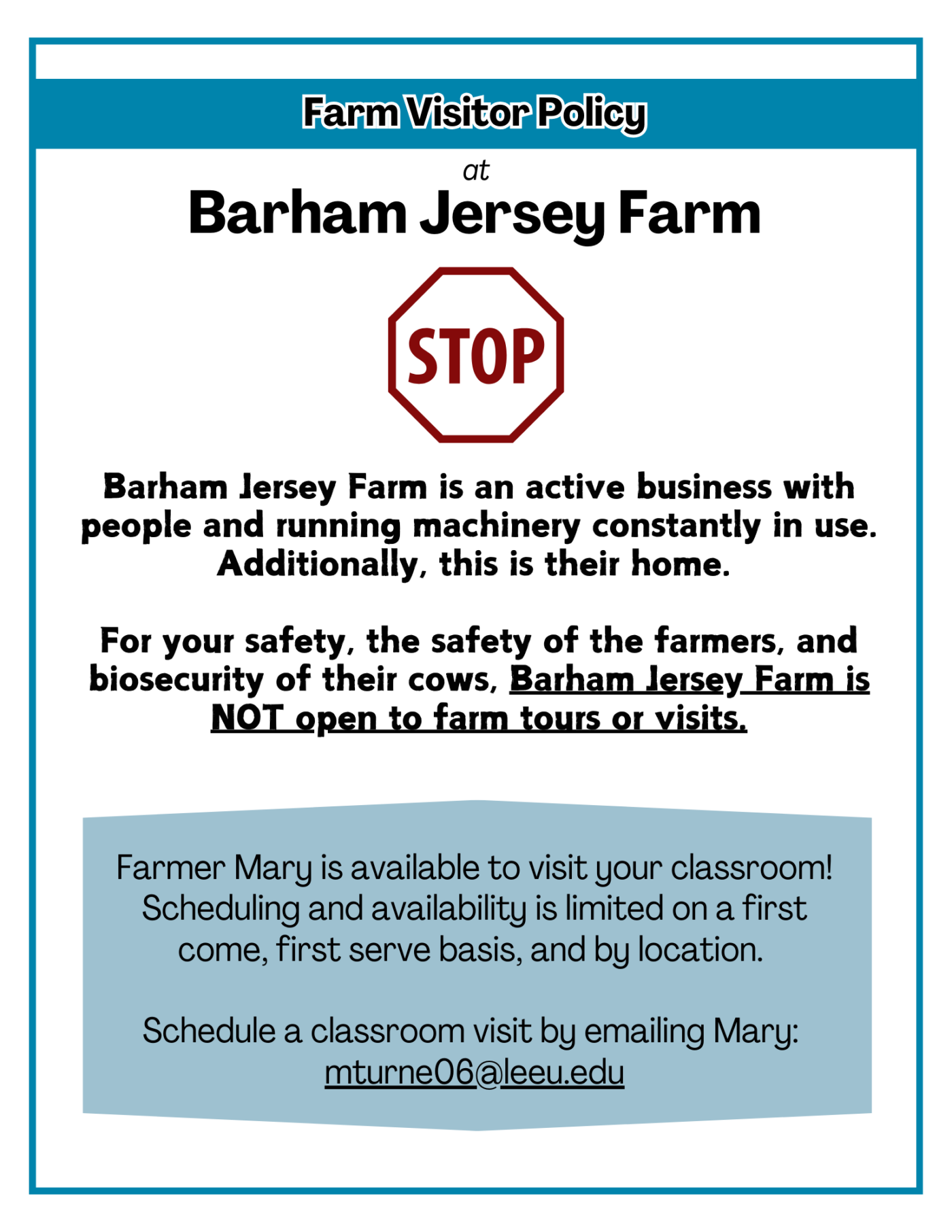 Farm Visitors Policy - Discover Dairy