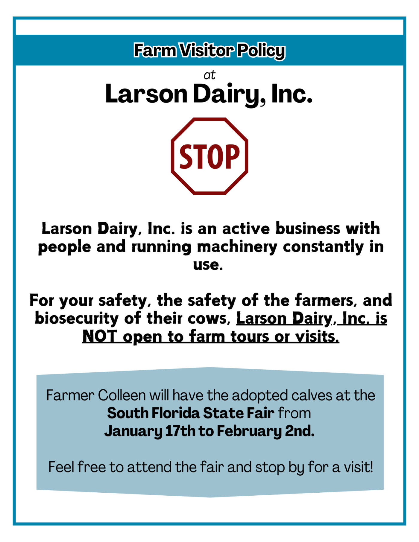 Farm Visitors Policy - Discover Dairy